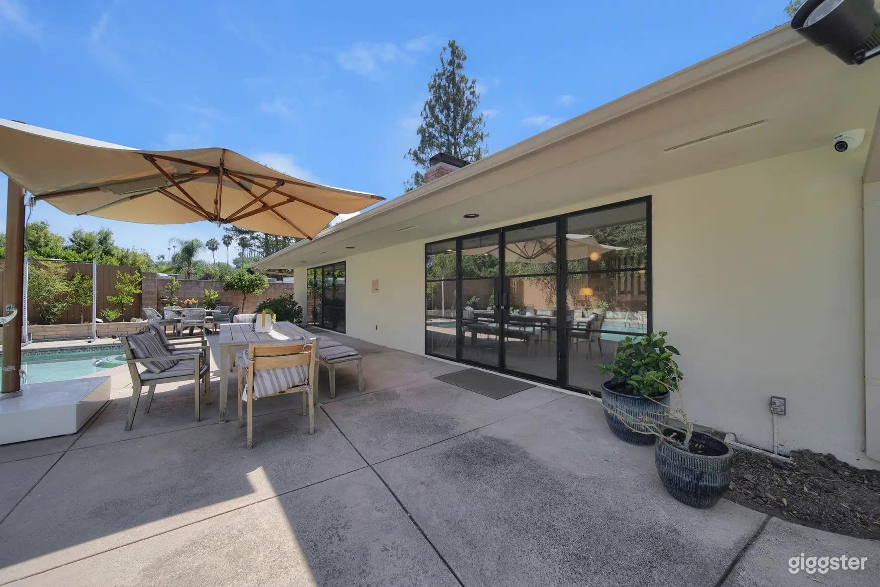 Outdoor Pool in a Mid-Century Modern Home | Rent this location on Giggster