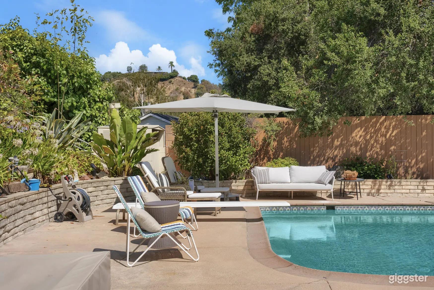 Outdoor Pool in a Mid-Century Modern Home | Rent this location on Giggster