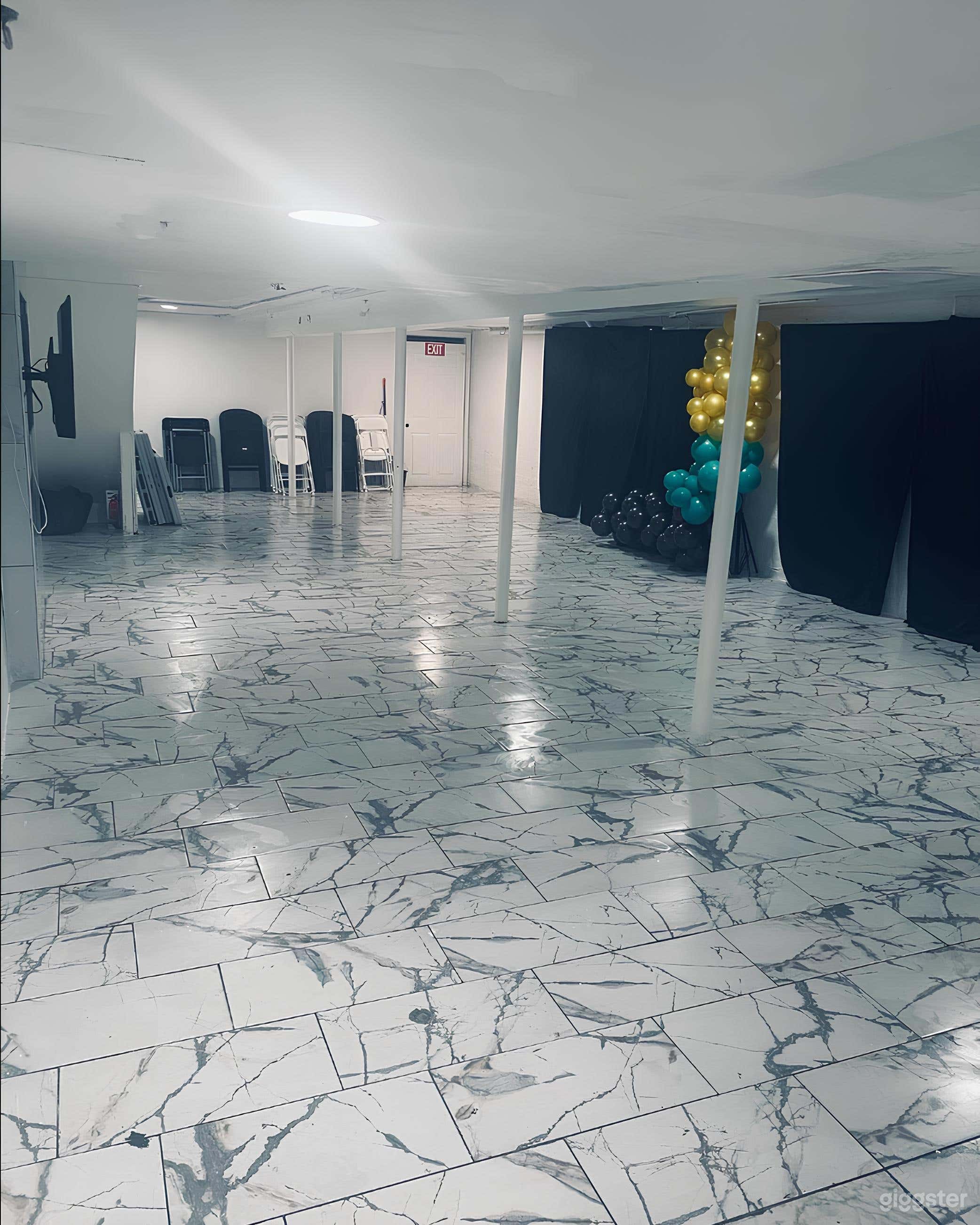 Modern Open Event Space with Marble Floors | Rent this location on Giggster